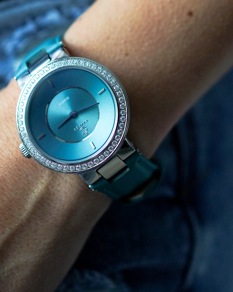 Unique and affordable turquoise leather luxury watch – Clicöt